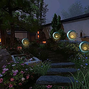 JTao-tec Solar Lights Outdoor Garden Moon Solar Garden Lights Decorative Glass Globe Led Waterproof for Walkway,Yard,Lawn,Patio Decor
