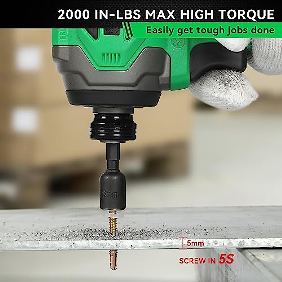 DOWOX Impact Driver Kit, 2000 IN-LBS 21V Impact Drill Driver Set, 1/4'' Hex Chuck 0-3200 RPM Variable Speed, 2.0Ah Battery and 1H Fast Charger, 7Pcs Driver Bits Socket and Tool Case