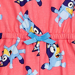 Bluey Polly Puppy Toddler Girls French Terry Sleeveless Romper Pink 2T