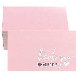 RXBC2011 Thank you for your order Card Thank you Cards Package Insert for online business Pack of 100 pink