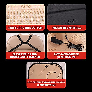 TISHIJIE Heated Seat Cushion with Intelligence Temperature Controller, Heated Seat Cover for Office Chair and Home