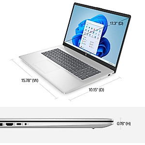 HP 17.3" Flagship HD+ Business Laptop, 32GB DDR4 RAM, 1TB PCIe SSD, Intel Quad Core i3-1125G4(Beat i5-1035G4), Bluetooth, HDMI, Webcam, Windows 11, Silver, w/GM Accessories
