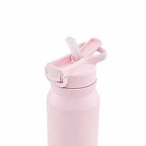 REDUCE 32 oz Hydrate Pro Stainless Steel Insulated Water Bottle - Flip Top Leak-Proof Lid, Dishwasher Safe, BPA-Free, Dual Wall Vacuum, Keeps Drinks Cold for 48 Hrs, Cup Holder Friendly - Pink Quartz