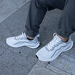 MAFEKE Mens Tennis Running Shoes Air Athletic Sneakers Lightweight Breathable Sport Jogging Gym Fitness Workout Outdoor Travel Footwear Comfortable Cushion Walking Shoes White Size 11