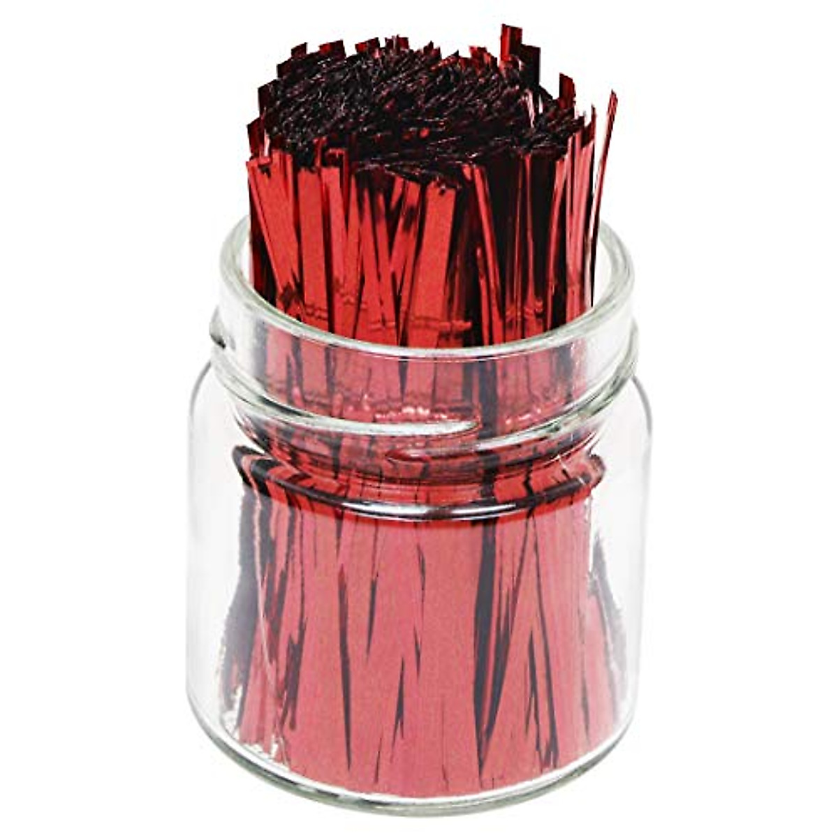 Mini Skater 6 Inches 800 Pieces Metallic Plastic Twist Ties Bag Ties for Cellophane Party Bag (800, Red)