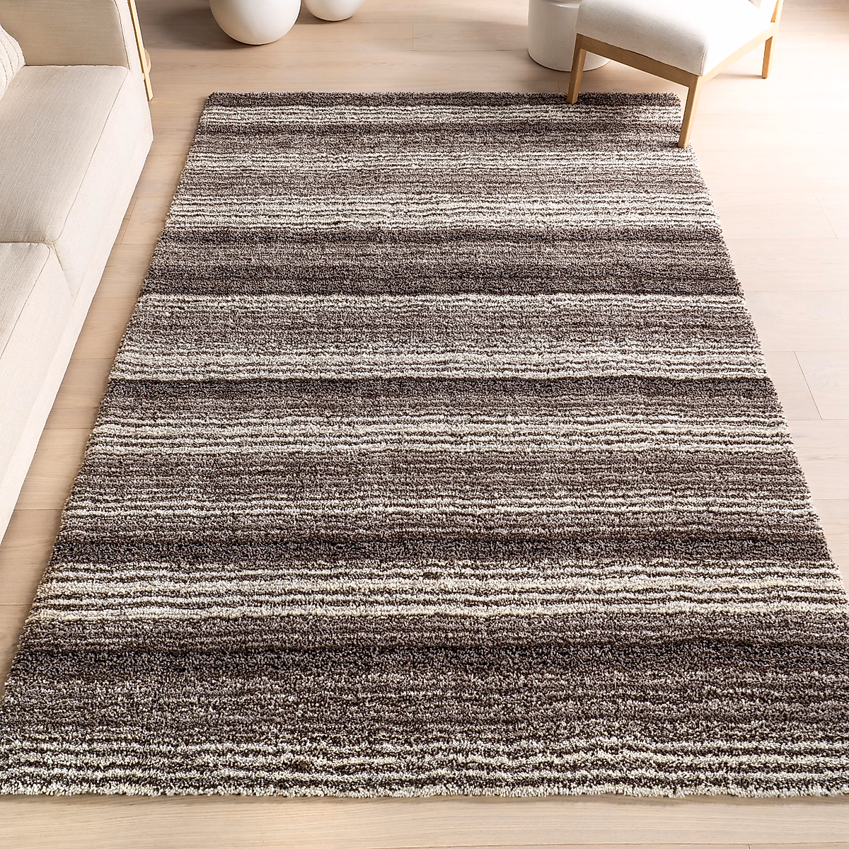 nuLOOM Classie Hand Tufted Shag Area Rug, 5' x 8', Grey Multi