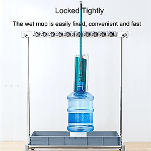 Utility Rack for Mops And Brooms,Cleaning Supplies Organizer,Cleaning Cart,Movable Commercial Mop Broom Holder,Housekeeping Cart, with Universal wheel,Garage,Home,House,Hotel Organization Must Haves (