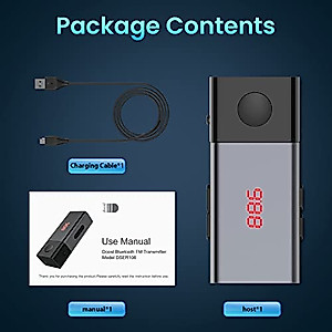 FM Transmitter, Wireless Car Radio Adapter Car Kit Car Kit FM Music Receiver with USB Charger for Phone(1 Pcs)