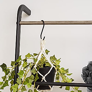 IRIS USA Clothing Rack, Blanket or Garment Ladder, Easy to Assemble, Standing Metal Sturdy Garment Rack, Small Space Storage Solution, Modern Versatile Design, Long-Term Durability, Ladder, Black