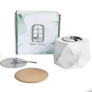 Kate's Home Portable Tabletop Fire Pit | Concrete Bowl Fireplace for Outside and Inside Rubbing Alcohol Mini Solo Bonfire Burning Pot Personal Smores Maker Stone Decor Patio, Balcony (fb101)