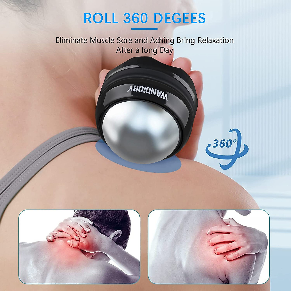 Ice Roller Ball, Cryosphere Cold Massage Roller Ball, Hot/Cold Therapy, Myofascial Release, Muscle Recovery, Trigger Point & Deep Tissue Muscle Relief, for Neck, Back, Shoulders, Arms, Legs, Foot etc