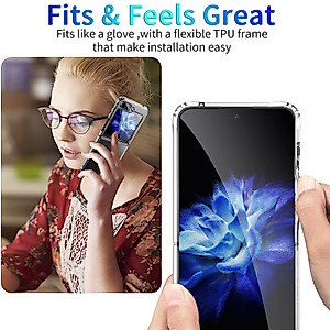 KUGEW for Samsung Galaxy Z Flip 5 Clear Case, Crystal Clear Slim Fit Thin Transparent Phone Cover Soft TPU Bumper Corners Rubber Shockproof Anti-Slip Heavy Duty Protection (Clear)