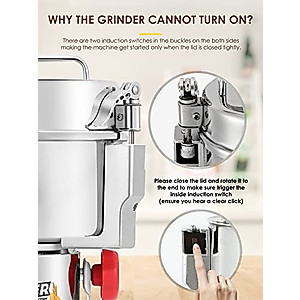 CGOLDENWALL 700g Electric Grain Grinder Mill Safety Upgraded 2400W High-speed Spice Herb Grinder Commercial Superfine Grinding Machine Dry Cereals Pulverizer CE 110V (700g Swing Type)