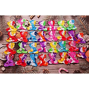 30 Packs Bulk Bear Push Rainbow Bubble Mini Pop Fidget for Boy Girls Kids,Small Birthday Summer Party Favors Supplies and Classroom Student Graduation Prize Gifts