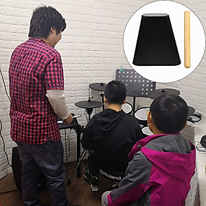 EXCEART 6 Inch Metal Cowbell With Wooden Mallet Percussion Cow Bells Noise Maker Musical Handheld Kit Drum Set Instrument Accessories Black