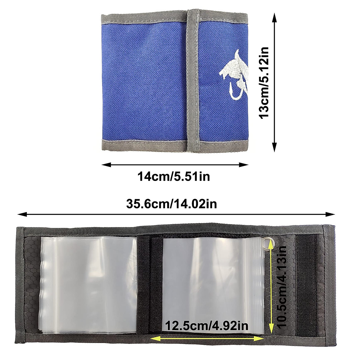 EUPHENG High Grade10 Clear Pocket Leader Wallet Size 4X4 inch Fly Fishing Tippet Case Tippet Storage Fly Fishing Great for Pre-Tied Carp and Catfish Rigs(Blue)