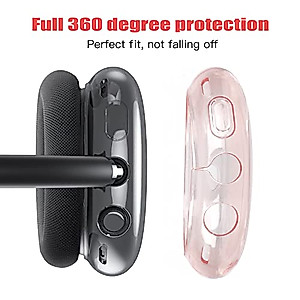 OOTSR Clear Case Cover for AirPods Max, Soft TPU Clear Anti-Scratch Protective Cover for AirPod Max,Transparent Accessories Skin Protector for Airpods Max Headphones（Pink）