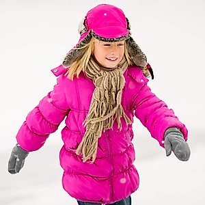 Toddler Mittens Baby Boy Girls Winter Warm Mittens Kids Easy-On Sherpa Fleece Lined Mittens Snow Infant Gloves 2 Pairs