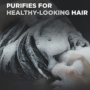 DOVE MEN + CARE Shampoo Charcoal + Clay 3 Count For Healthy-Looking Hair Naturally Derived Plant Based Cleansers 25.4 oz