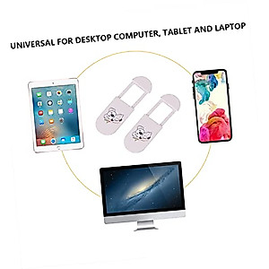 SOLUSTRE White Pc 4pcs Parts Sticker Animal Privacy Cartoon Protector Slider Computer Smartphone Camera Koala Lens Laptop Pattern for Cover Color Accessories Slide Tablet Notebook Phone White Slides