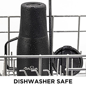 WOOVO 30 oz Tumbler with Handle and Straw - Insulated Double Wall Stainless Steel Water Bottle with SIlicone Boot - BPA Free Water Tumbler with Lid - Dishwasher Safe Cups Stay Hot Cold - Grey