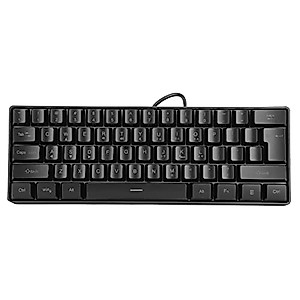 Gaming Keyboard, Computer Keyboard DC5V 100mA RGB Light FN Combination Shortcut Keys 61 Keys for Office