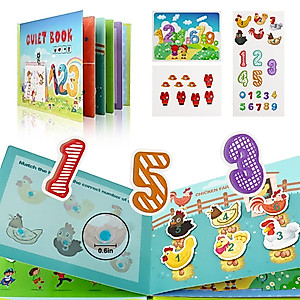 Quiet Book for Toddlers Montessori Activity Toys Busy Book Sensory Educational Preschool Learning Book for 3 4 5 6 Year Old Boys and Girls School Supplies(Numbers)