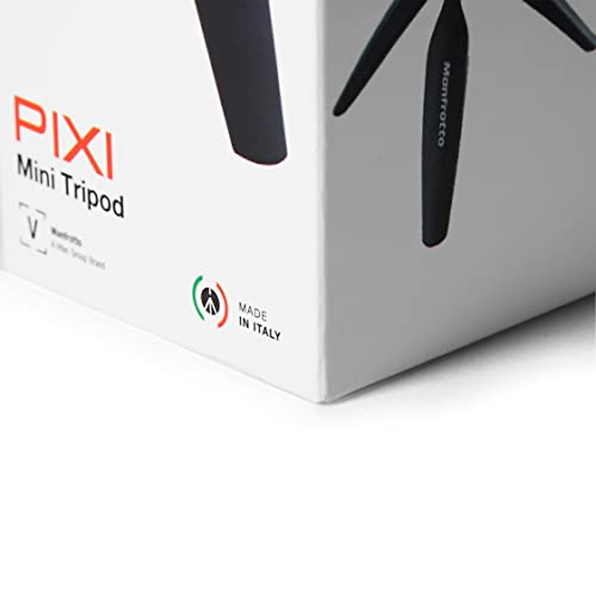 Manfrotto MTPIXIMII-B, PIXI Mini Tripod with Handgrip for Compact System Cameras, Made in Italy, for DSLR, Mirrorless, Video, Compact Size, Technopolymer and Aluminium, Black