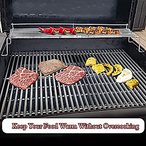 QuliMetal 65054 Warming Rack, 304 Stainless Steel Flavor Bars and 304 Stainless Steel Grill Burner for Weber Genesis 300 Series (2011-2016)