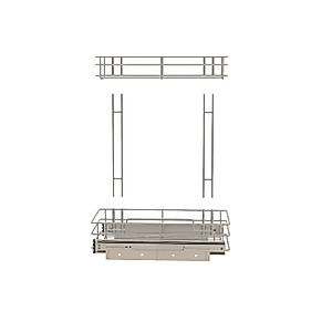 STORKING 2 Tier Under Sink Pull Out Cabinet Organizer Slide Wire Shelf Basket for Kitchen Base Cabinets 9" W 17" D 16" H (17D,2pcs)