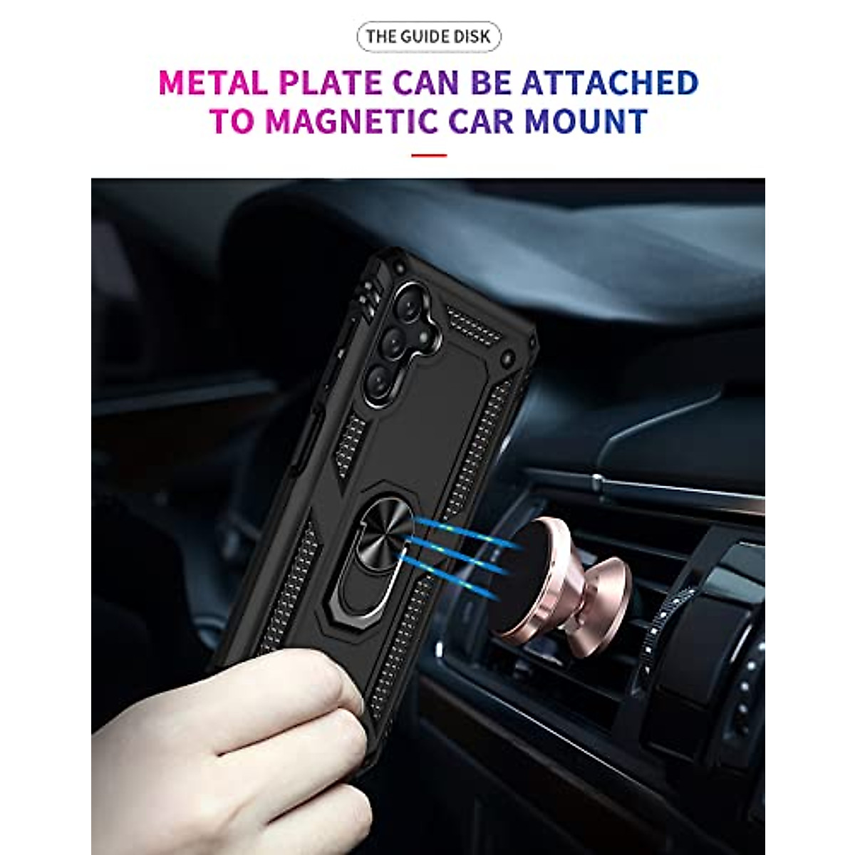 Anvzle for Samsung Galaxy A04 Case with [2 Pack] Tempered Glass Screen Protector, Galaxy A04S Case Dual Layer Protective Heavy Duty [Military-Grade] Full-Body Shockproof Phone Cover (Black)