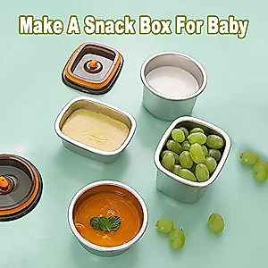 Stainless Steel Metal Food Storage Containers with Lids 440 * 3 Food Preservation Lunch Box Containers Leak-proof Light Easy Set with Air Vent Snack Boxes for People, Kitchen Storage…