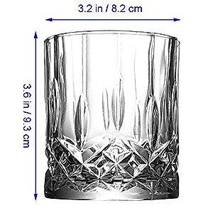 Modern-Depo Whiskey Liquor Rocks Glasses Crystal 10 Ounce Set of 4 Tumblers Barware for Cocktail Scotch Rum Bourbon Vodka Tequila Beverage
