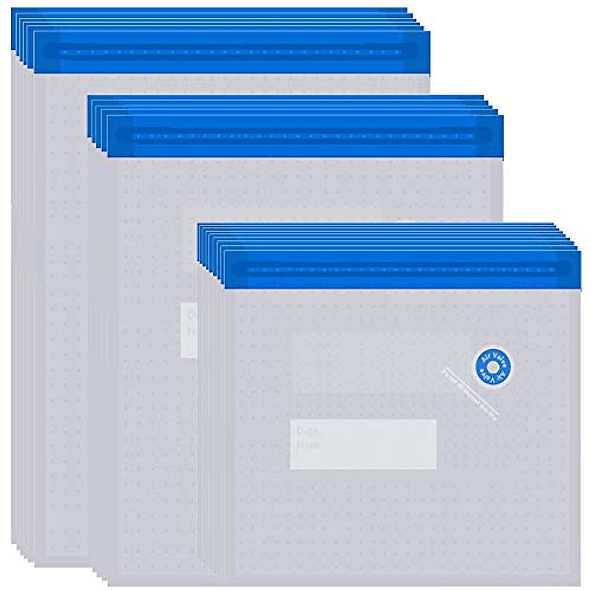 Daarcin Sous Vide Bags 3 Size Mixed 18pcs BPA Free Reusable Vacuum Sealer Bags Keep Food Flash with 2 Sealing Clips (18pcs Mixed no Pumb)