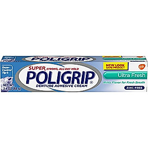 Super Poligrip Denture Adhesive Cream: 2 Packs of 2.4 Oz
