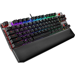 ASUS ROG Strix Scope NX TKL Deluxe | 80% RGB Gaming Mechanical Keyboard, ROG NX Red Linear Switches, Aluminum Top-Plate, Detachable Cable, Media Keys, Stealth Key, Wrist Rest, Macro Support