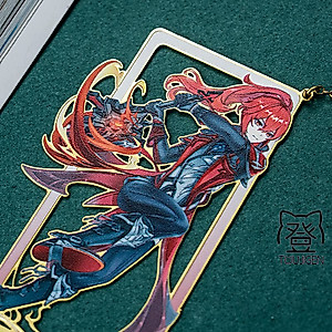 BSAPP Genshin Impact Diluc Ragnvindr Metal Bookmark, for Genshin Fans Book Lovers Readers