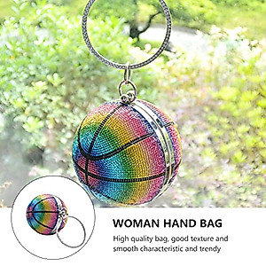 BESTOYARD Ball Shape Clutch Purse Party Handbag Rhinestone Ring Handle Evening Bag