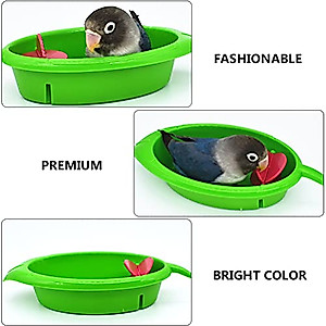 Mipcase Bird Bathtub- Parakeet Bird Bath Shower Tub Indoor Aaccessories for Pet Small Birds Parrots, Green