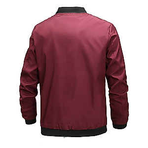 Lavnis Men's Flight Bomber Jacket Lightweight Softshell Coat Sportwear Zipper Windbreaker Khaki S