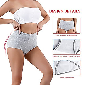 Honzadar Womens High Waist Underwear,Tummy Control briefs,Postpartum Panties,Full Coverage(Regular & Plus Size)