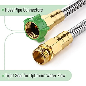 UNCO- Short Garden Hose, 3 Feet, Heavy Duty Stainless Steel Hose, Water Garden Hose, Metal Garden Hose, Outdoor Garden Hose, Non Kink Hose, Durable Garden Hose, Flexible Hose, Lightweight Hose.