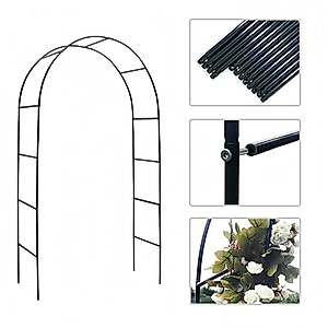 Garden Arch, Outdoor Flower Garden Arch Trellis, Sturdy Steel Arbor for Climbing Plants, Wedding Decoration, 7'8" H x 4'5" W, Dark Green