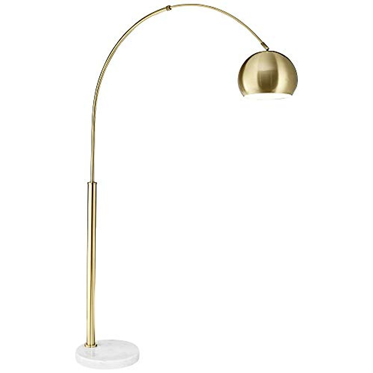 Pacific Coast Lighting Basque Gold Finish Modern Arc Floor Lamp with White Marble Base