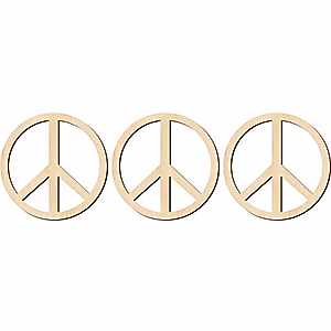 6" - Peace Sign - 3 Pack - Wood Cutout Shape - Peace Signs. DIY party craft - decorate