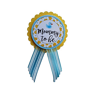Amy's Bubbling Boutique, Inc. Mommy & Daddy to Be Pin Duck Baby Shower Yellow & Blue It's a Boy, Baby Sprinkle Gender Reveal