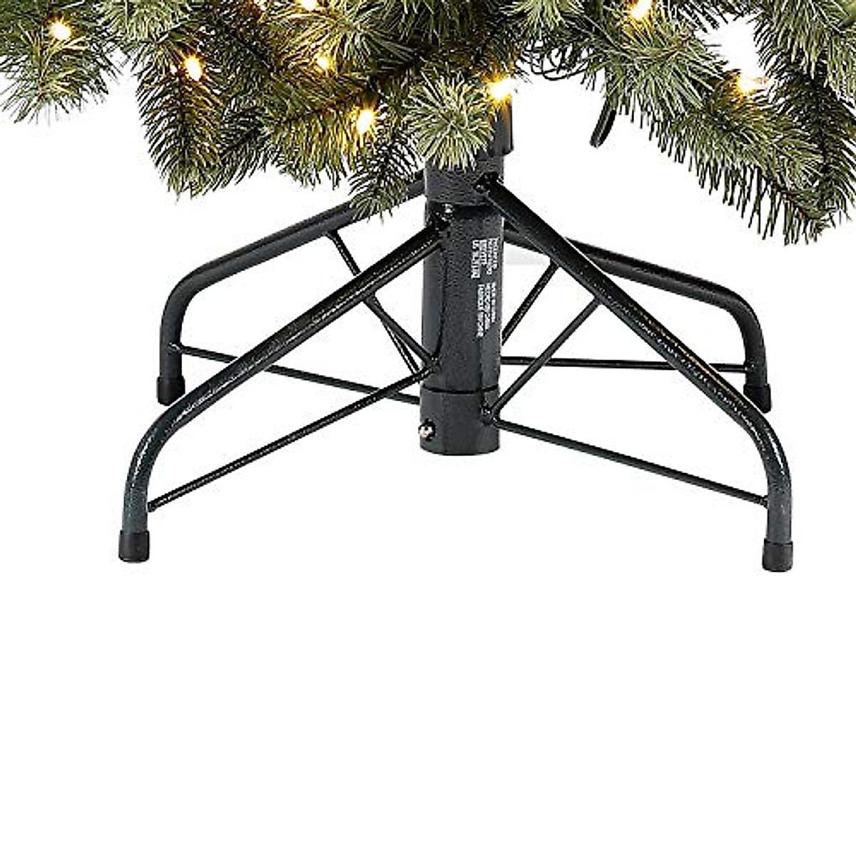 Evergreen Classics 6.5 ft Pre-Lit Vermont Spruce Quick Set Artificial Christmas Tree, Remote-Controlled Color-Changing LED Lights