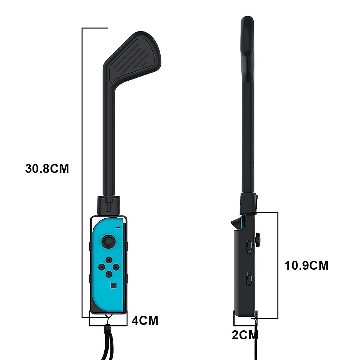 Nargos Golf Culb for Nintendo Switch Joy-Con Controller, Sports Game Accessories for Mario Golf-Super Rush - 2 Pack (Black)