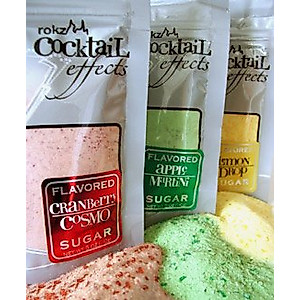 rokz Classic Drink Rimmers - Sugars in Apple, Lemon Drop and Cranberry Cosmo (Set of 3)