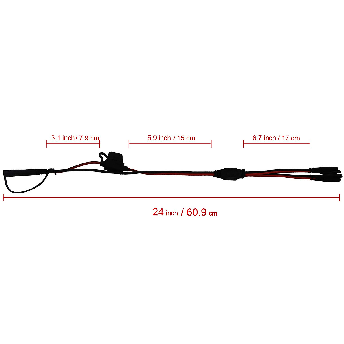 CUZEC 2-Way Splitter, SAE Connector,1 to 2 SAE Connector Power Charger Adapter